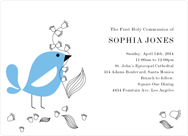 Holy Communion Bird Invitations | Paper Culture