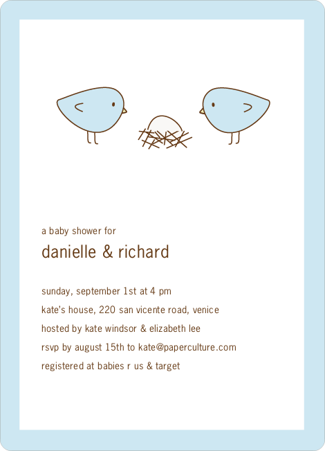 Nesting Birds Baby Shower Invitation | Paper Culture