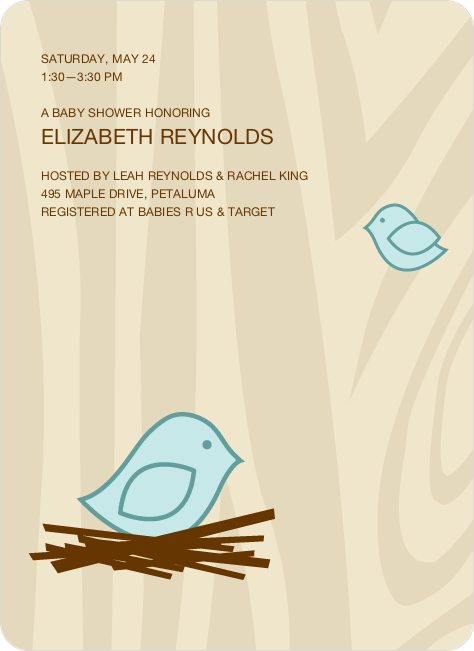 Nesting Bird Baby Shower Invitation | Paper Culture