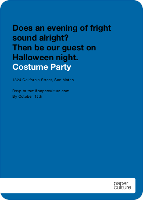 Adult Scary Script Halloween Party Invitations | Paper Culture