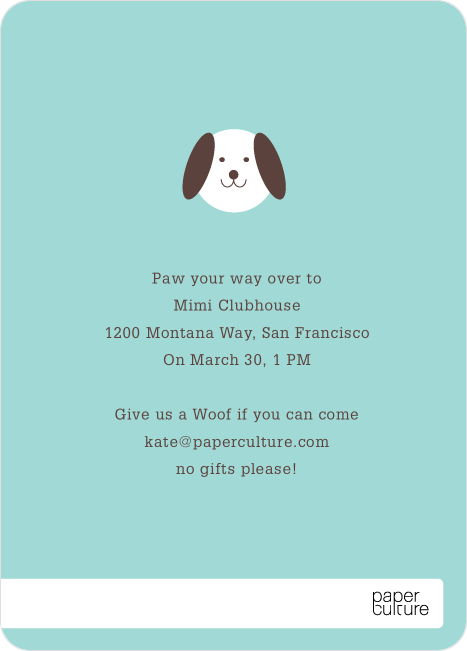 Kids Modern Birthday Invitations Featuring Skip the Dog | Paper Culture