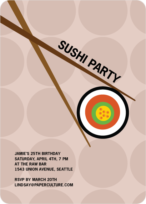 Sushi Themed Party Invitations | Paper Culture
