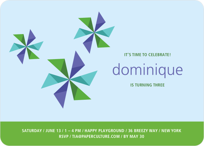 Pinwheel Modern Birthday Party Invitation | Paper Culture