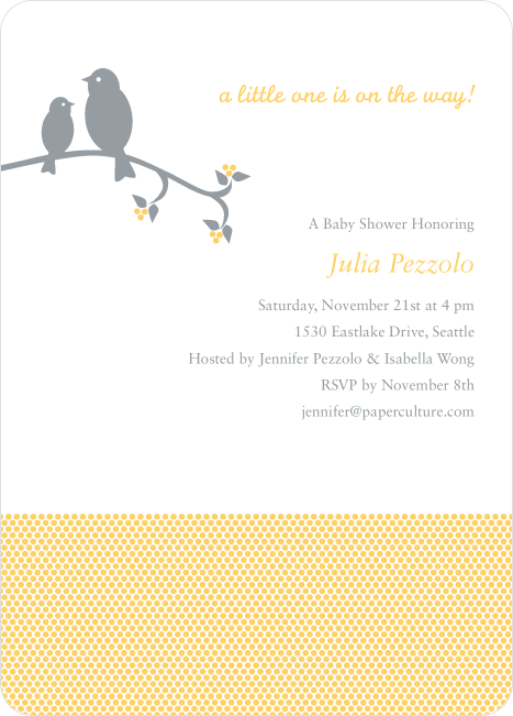 Classic Bird Baby Shower Invitation | Paper Culture
