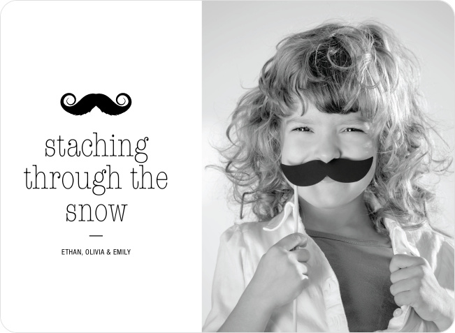 Staching through the Snow: Mustache Holiday Cards | Paper Culture