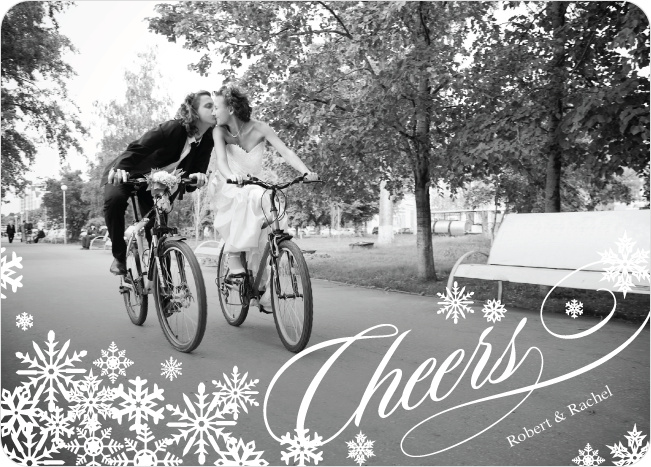 Snowflake Cheers Holiday Photo Cards | Paper Culture