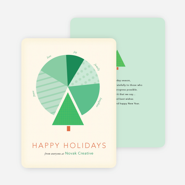 Tree Pie Chart for Business Holiday Cards | Paper Culture