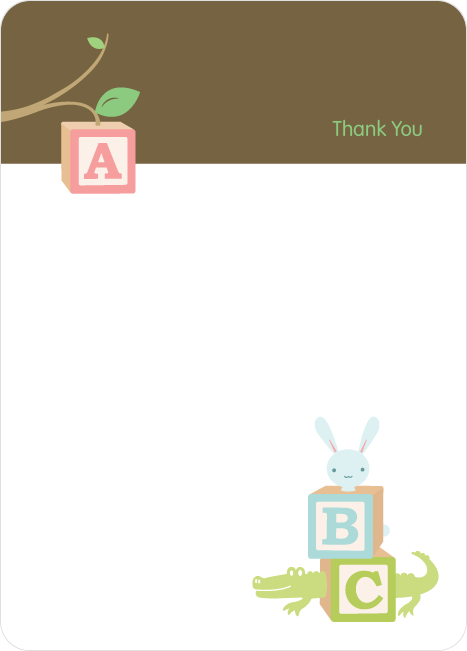 Thank You Card for Alphabet Blocks Baby Shower Invitation | Paper Culture
