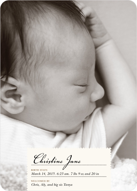 Pen and Ink Photo Birth Announcements | Paper Culture