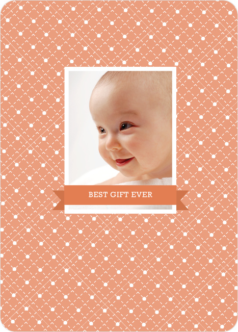Classic Ribbon Frame Photo Birth Announcement | Paper Culture