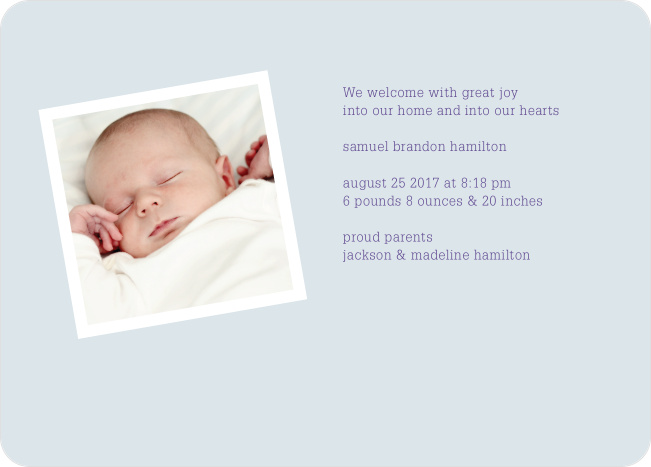 Modern Text Simply Photos Birth Announcements | Paper Culture