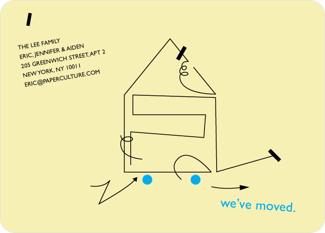 Line Art Moving Card | Paper Culture