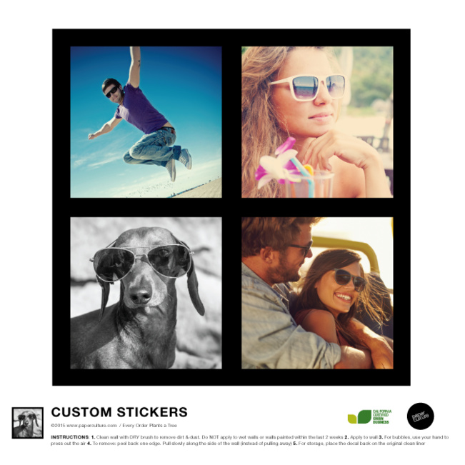 4 Custom Photo Wall Stickers | Paper Culture