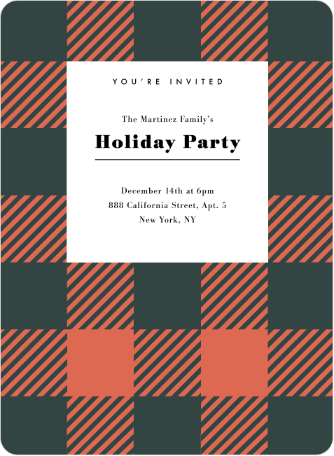 Plaid Party Holiday Invitations | Paper Culture
