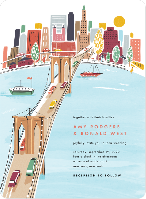 Brooklyn Bridge Views Wedding Invitation Suites | Paper Culture
