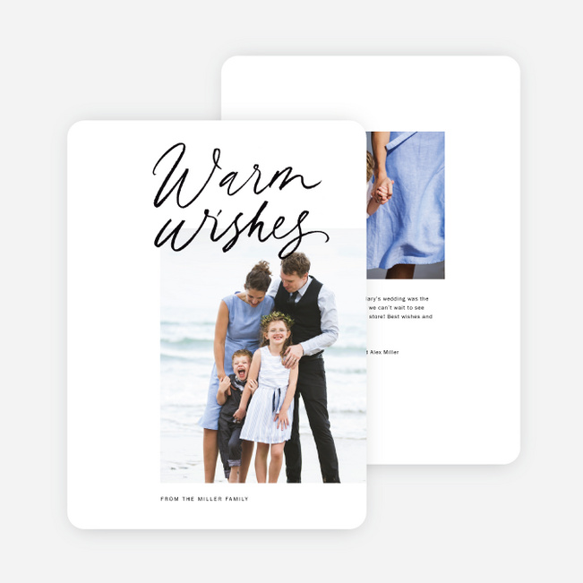 Warm Wishes Portrait Multi Photo Holiday Cards | Paper Culture