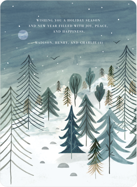 Winter Scene Multi Photo Holiday Cards | Paper Culture