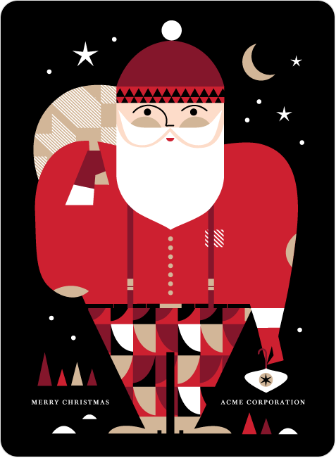 Modern Santa Business and Corporate Holiday Cards | Paper Culture