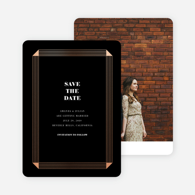 Foil On a Scroll Save the Date Cards | Paper Culture