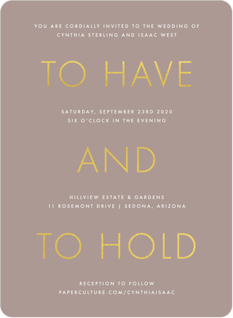 Foil Perfect Union Wedding Invitation Suites | Paper Culture