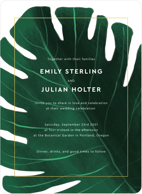 Monstera Impression Wedding Invitations | Paper Culture