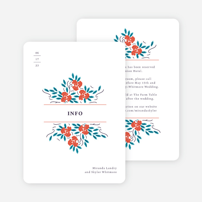 Emblazoned Florals Wedding Table Cards | Paper Culture