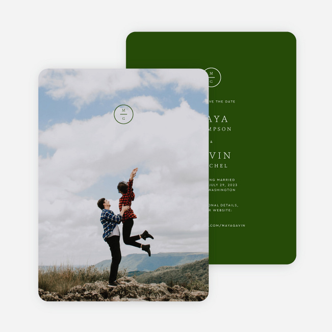 Timeless Monogram Wedding Information Cards | Paper Culture