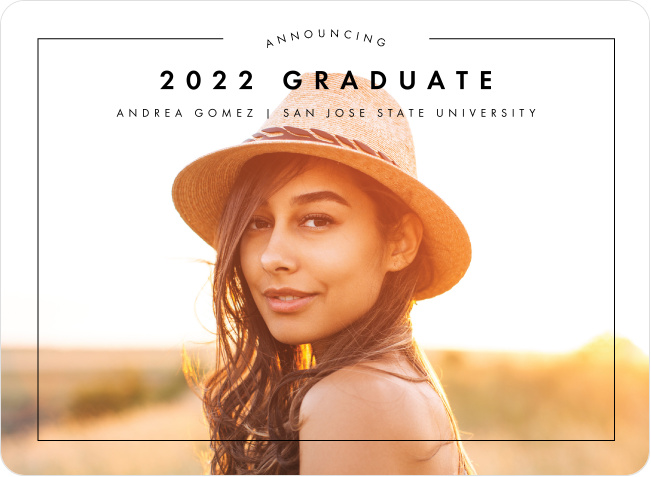 Thin Border Arc Graduation Announcements | Paper Culture