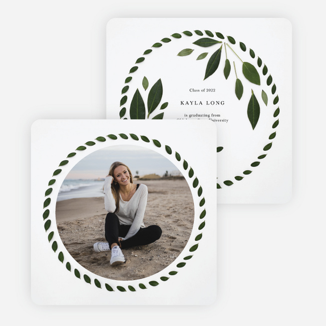Natural Laurel Graduation Announcements & Graduation Invitations ...