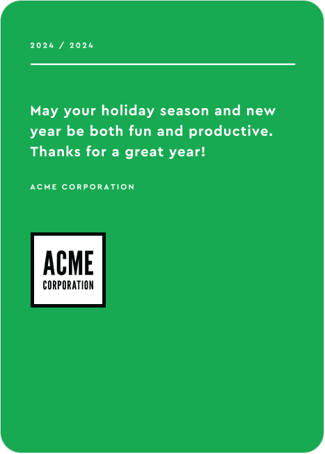 Productivity Chart Corporate Holiday Cards | Paper Culture