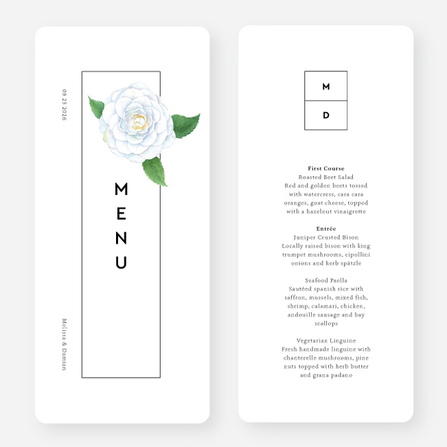 Minimalist Rose Wedding Menus | Paper Culture