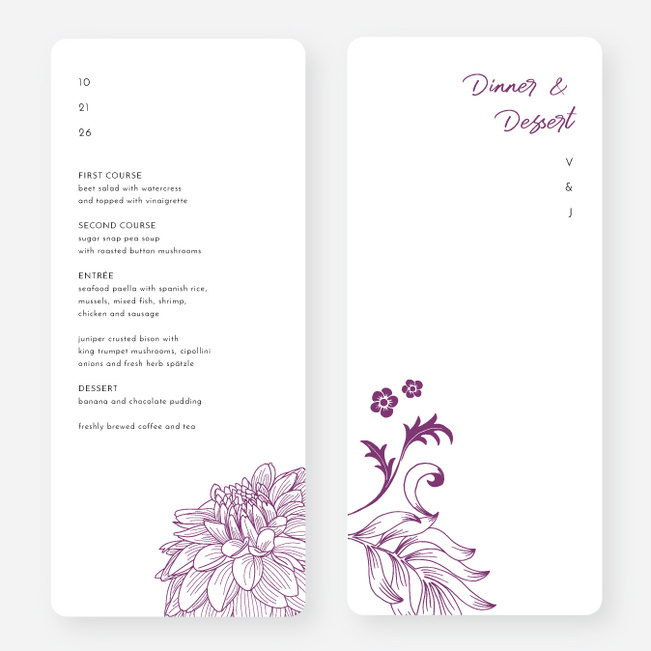 Spring Bloom Wedding Menus | Paper Culture