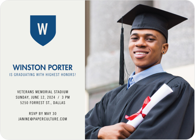 School Shield Graduation Announcements and Invitations | Paper Culture