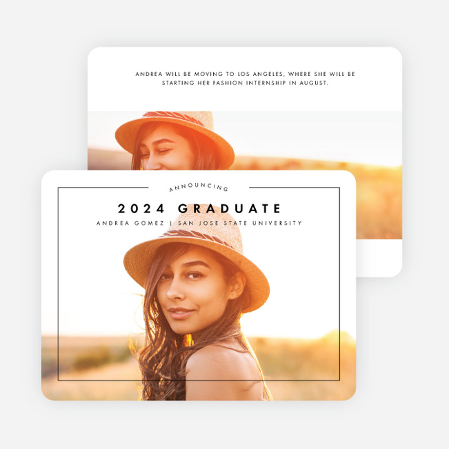 Thin Border Arc Graduation Announcements | Paper Culture