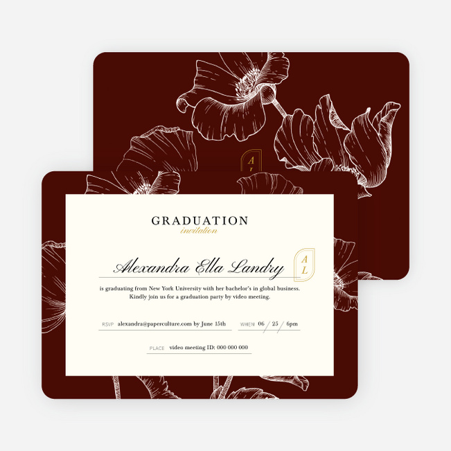Formal Floral Graduation Announcements & Graduation Invitations | Paper ...