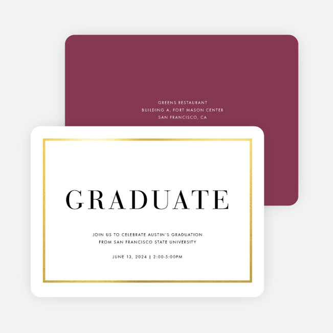 Foil Traditions Graduation Party Invitations | Paper Culture