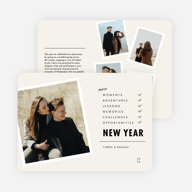 New Moments Checklist New Year Cards and Invitations | Paper Culture