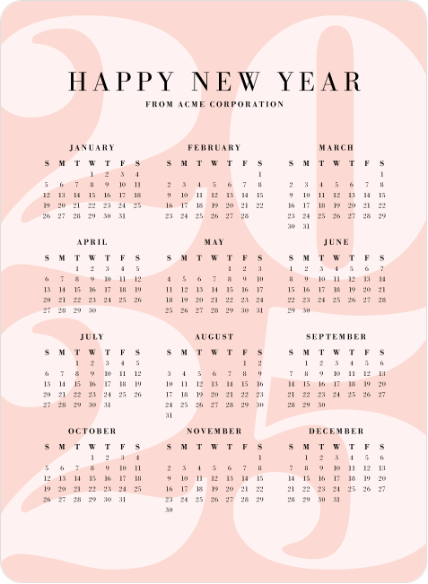 Calendar Greetings Corporate Holiday Cards | Paper Culture