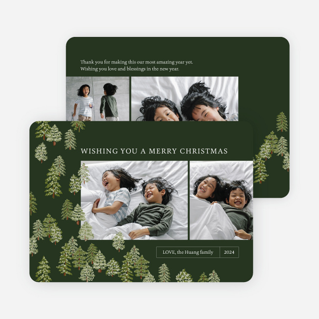 Peaceful Forest Wishes Personalized Christmas Cards | Paper Culture