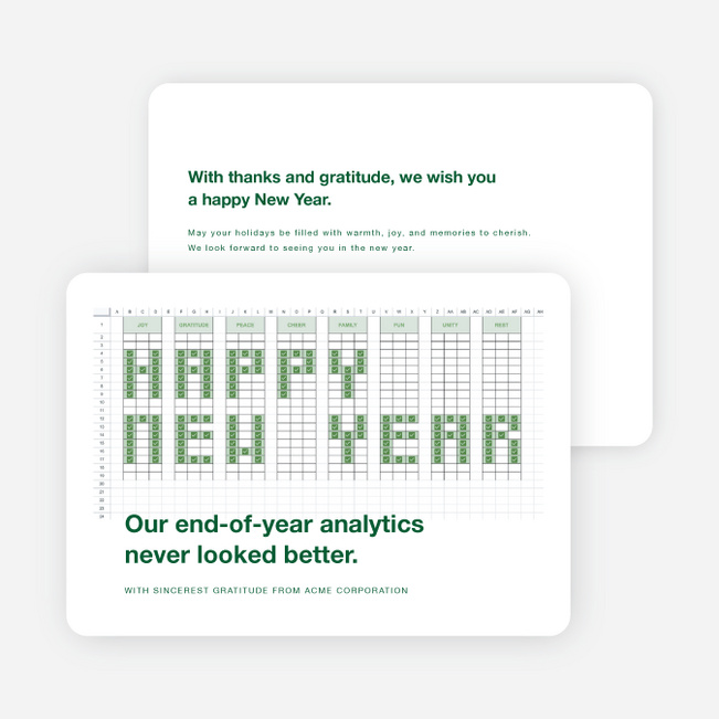 Spirited Spreadsheet Corporate Holiday Cards & Corporate Christmas ...