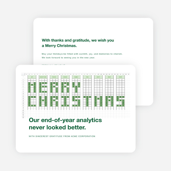 Spirited Spreadsheet Corporate Holiday Cards & Corporate Christmas ...