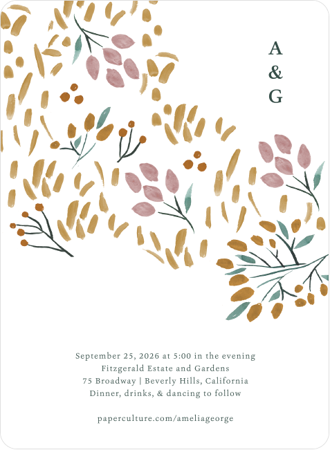 Fall Foliage Wedding Invitations | Paper Culture